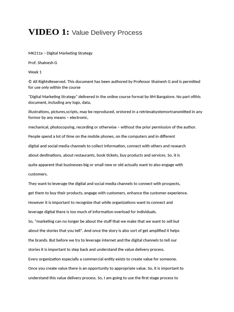 Digital Marketing Week 1 | PDF | Marketing | Digital Marketing