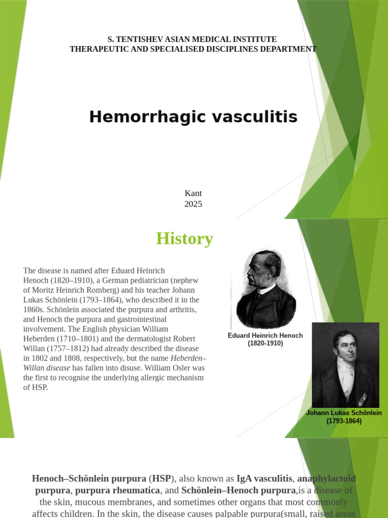 Lec.11 Hemorrhagic Vasculitis | PDF | Medicine | Immunology