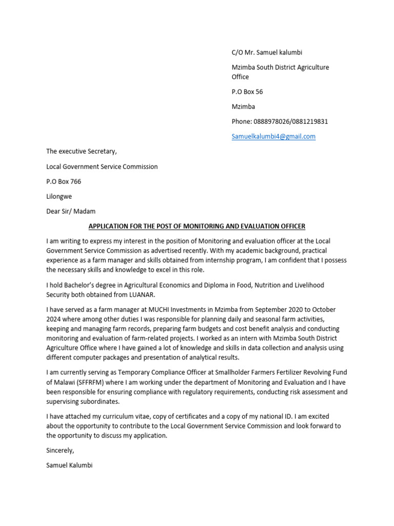 Application for Monitoring Officer Position | PDF