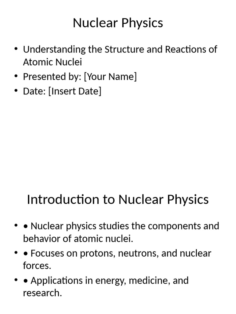 Overview of Nuclear Physics Concepts | PDF