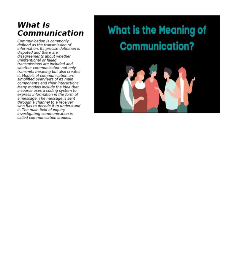 What Is Communication | PDF