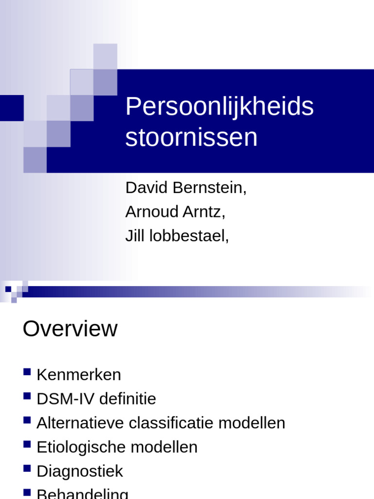 Persoonlijkheids Stoornissen: David Bernstein, Arnoud Arntz, Jill ...