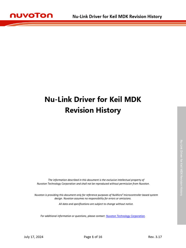 Nu-Link Driver Revision History | PDF | Debugging | Device Driver