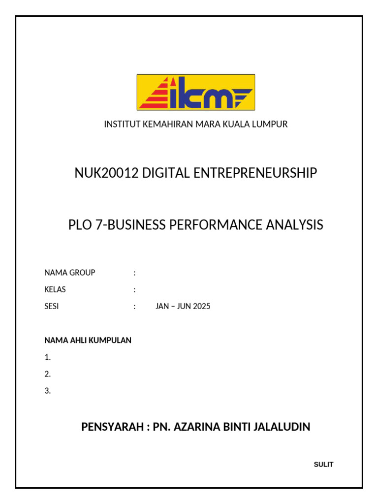 Format Tugasan PLO7 JAN 2025 | PDF