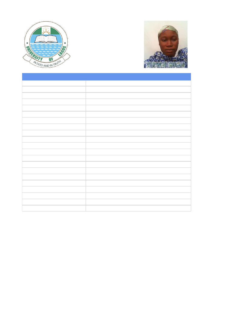 BiodataForm Olaoluwa Faizat | PDF