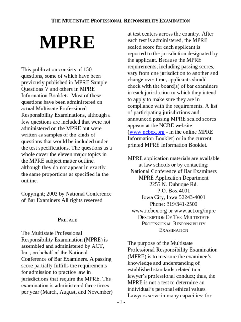 MPRE | PDF | Lawyer | Prosecutor