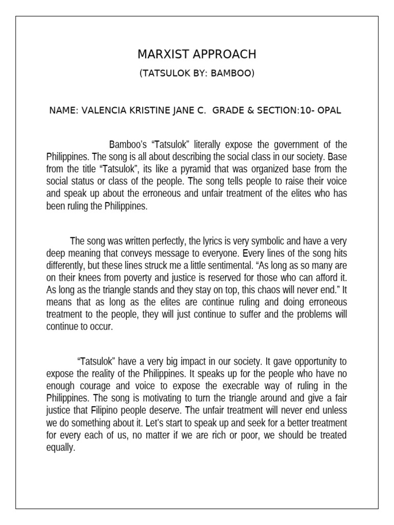 Marxist Approach | PDF