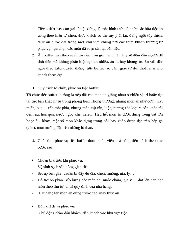 Cách TH C T CH C Buffet | PDF