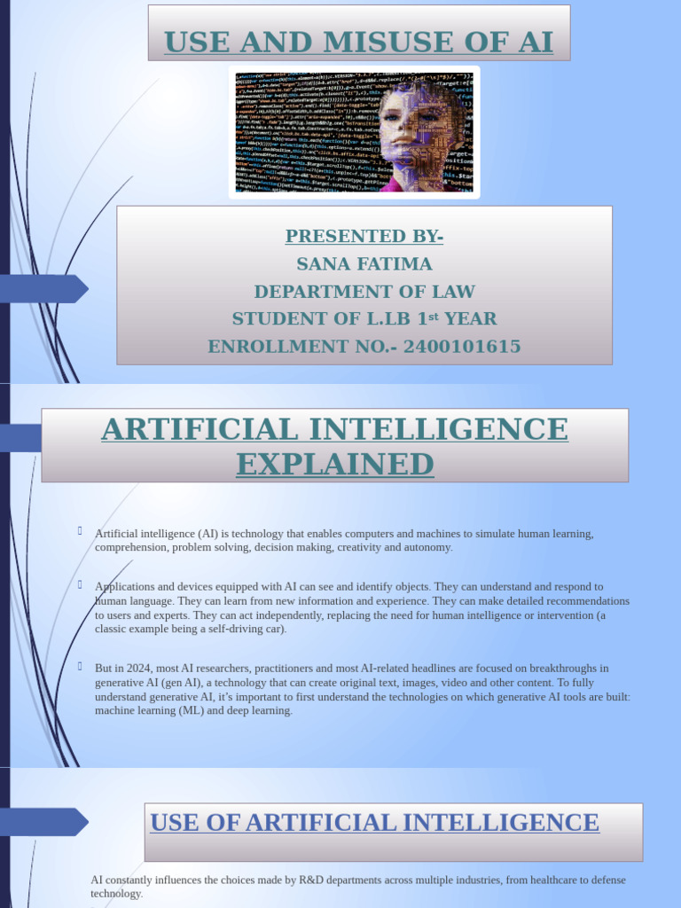 Use and Misuse of Ai | PDF | Artificial Intelligence | Intelligence (AI ...