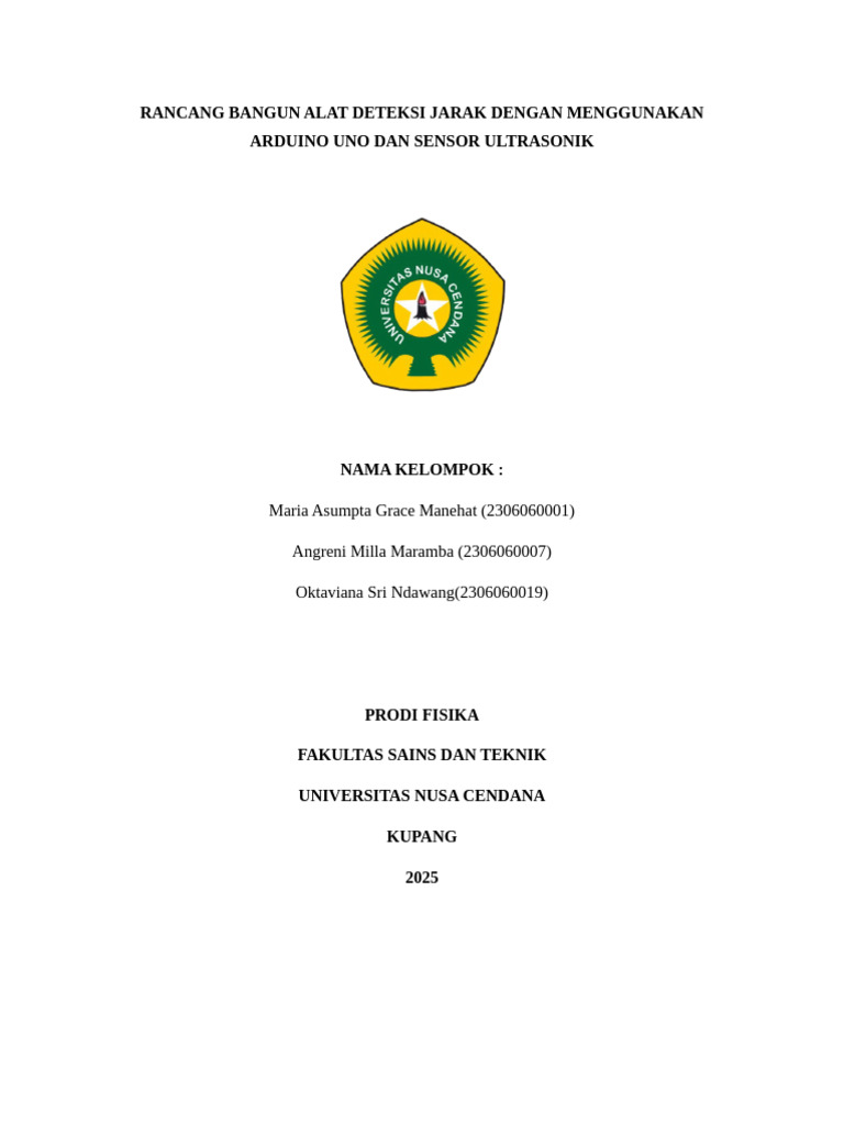 Laporan Rancang Alat Deteksi Jarak Dengan Menggunakan Arduino UNO Dan ...