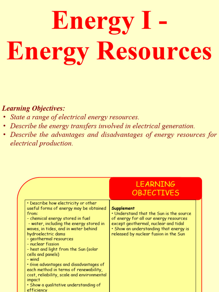 Energy I - Energy Resources | PDF | Energy Development | Electricity ...