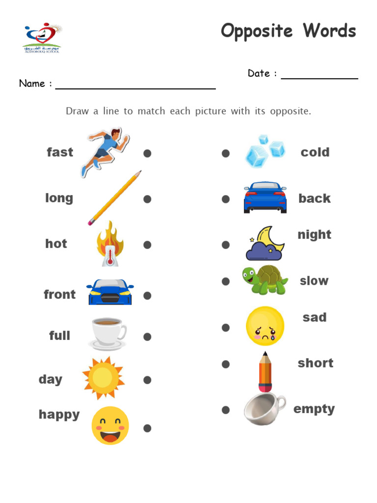Opposite Words Worksheet 45 | PDF