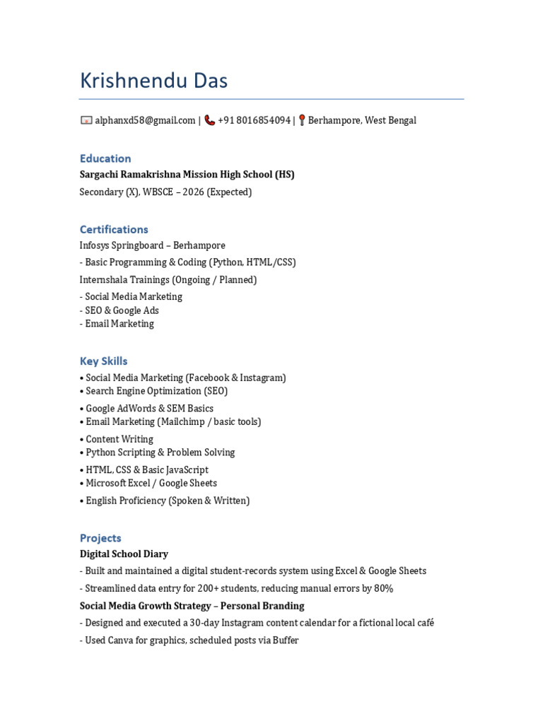 KrishnenduDas_UpdatedResume | PDF
