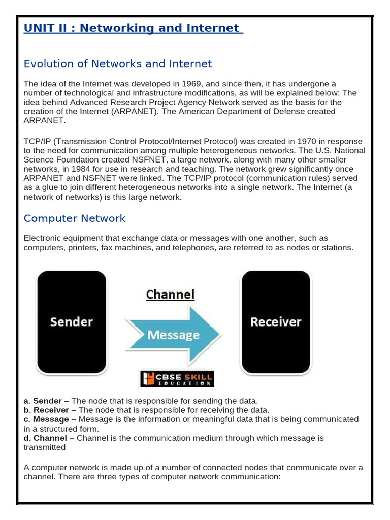 Unit 2 Networking and Internet-1 | PDF | Network Topology | Computer Network
