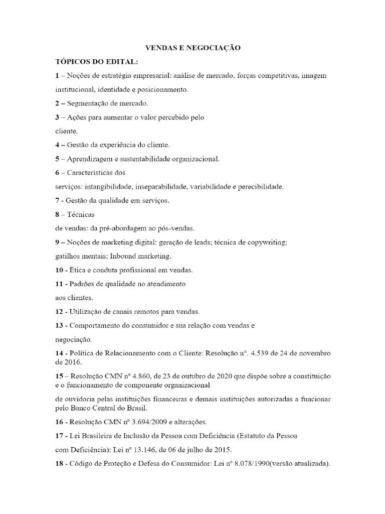 Vendas e Negociacao Servico OK | PDF