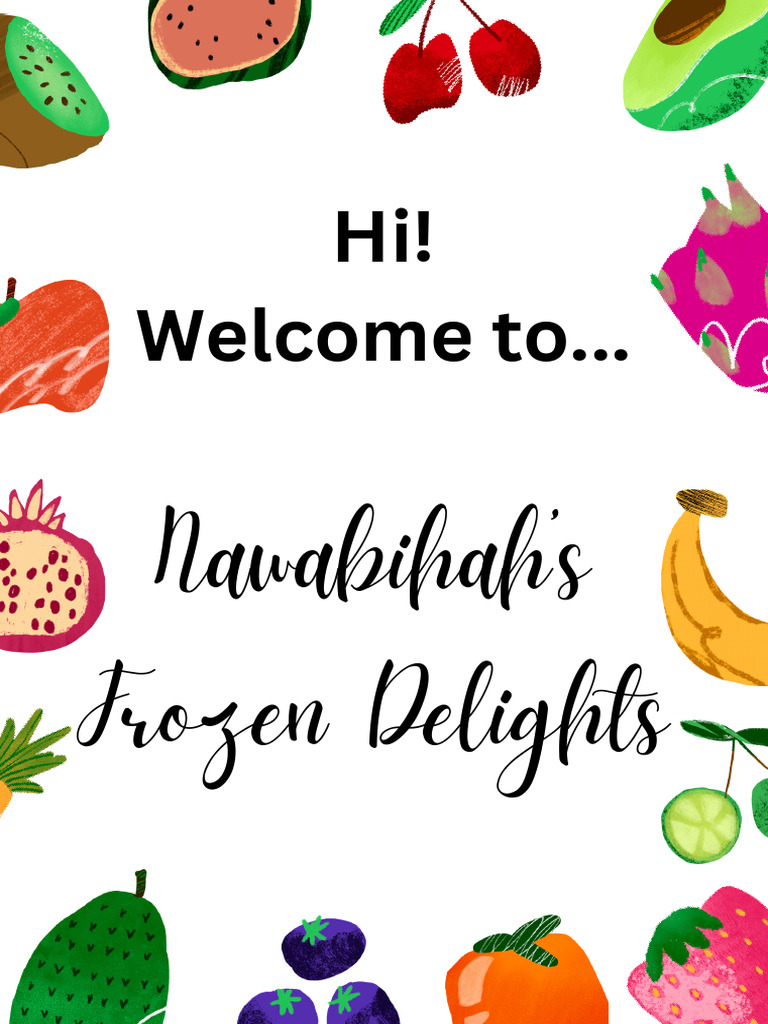 Colorful Illustration Fruits Blank Page A4 Document | PDF