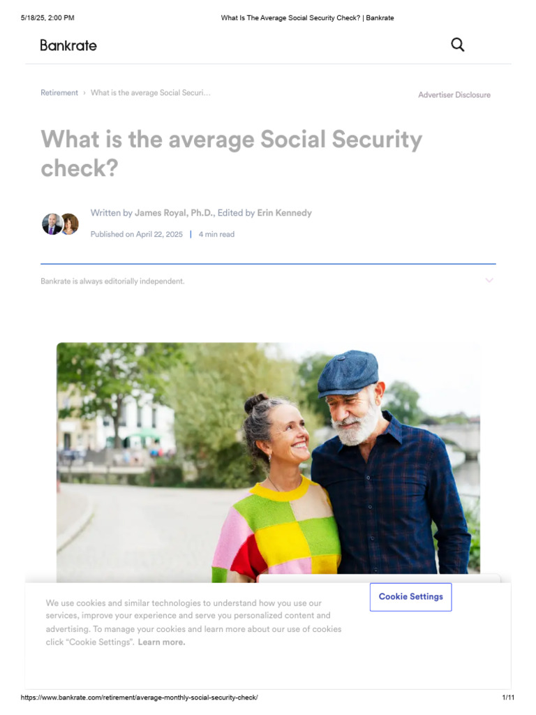 What Is The Average Social Security Check - Bankrate | PDF