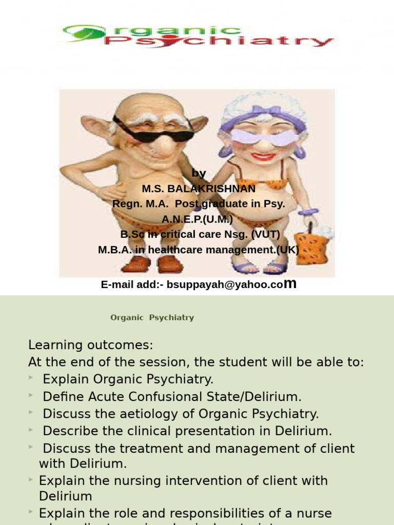 Acute Organic Brain Syndrome Overview | PDF | Psychiatry | Diseases And ...