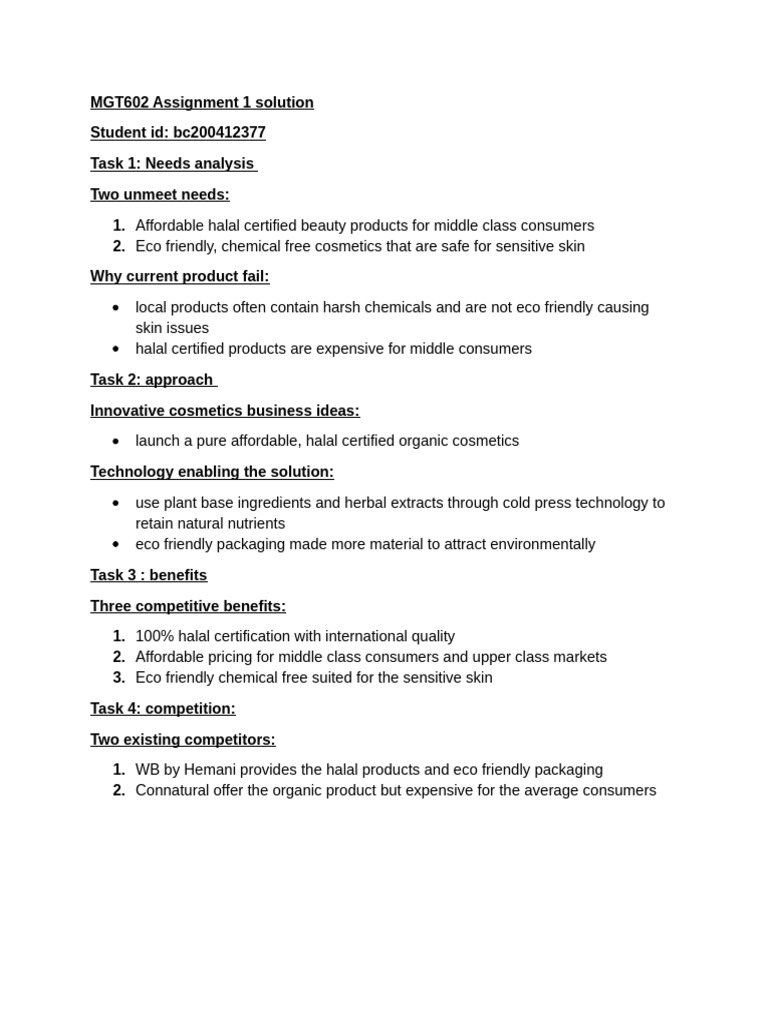 MGT602 Assignment 1 Solution | PDF