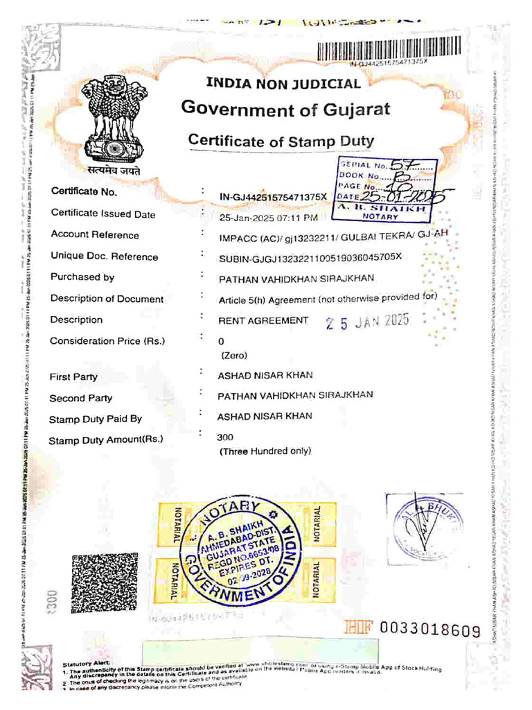 Rent Agreement - Ashad | PDF