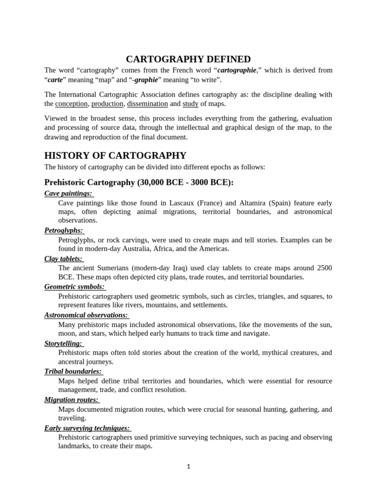 1 - Definition and History of Cartography | PDF | Cartography ...
