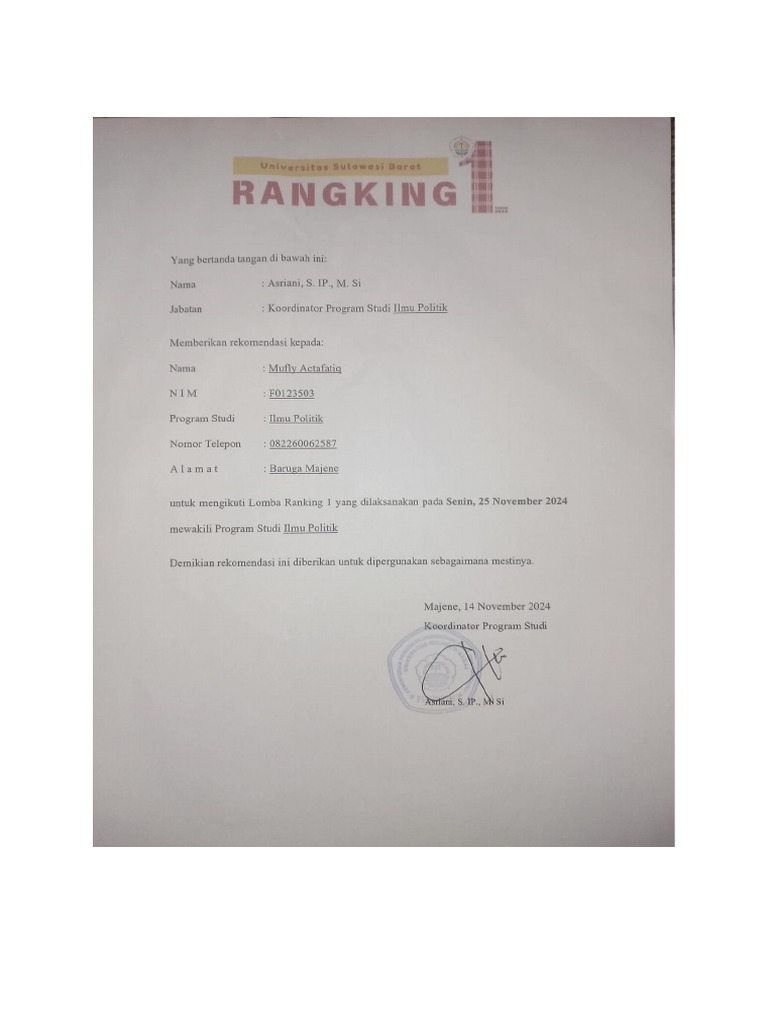 Saya sedang berbagi 'rekomendasi prodi' dengan Anda | PDF