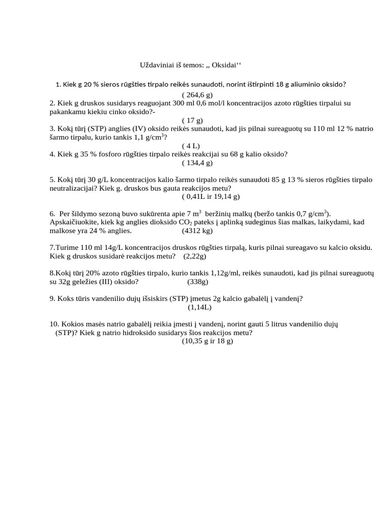 9 KL Užd. ,,oksidai'' | PDF
