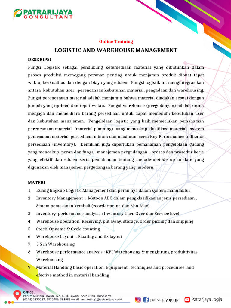 Logistic and Warehouse Management | PDF