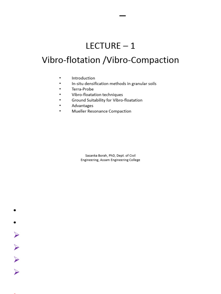 Unit 2 (L-1) - VIBROFLOTATION | PDF | Mechanical Engineering