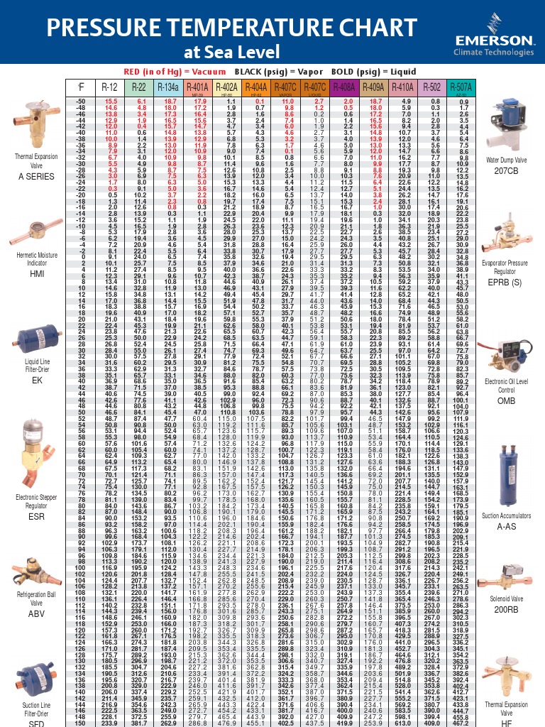2007DS-19 R1 Pressure Temperature Chart | PDF | Gases | Physical Quantities