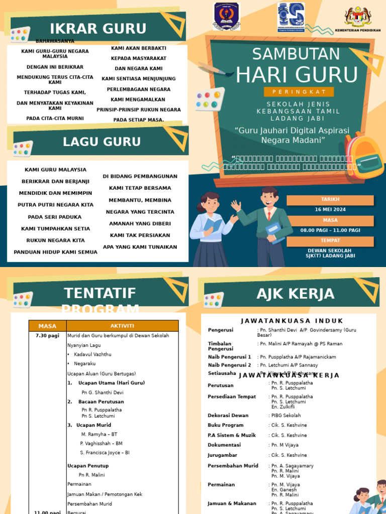 Template Buku Program Hari Guru Sekolahku Sejahtera | PDF