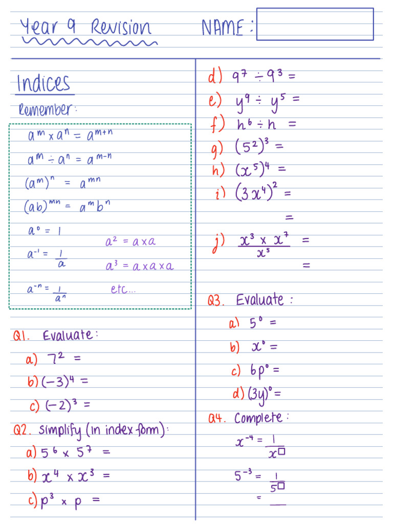 Year 9 Task 1 Revision | PDF