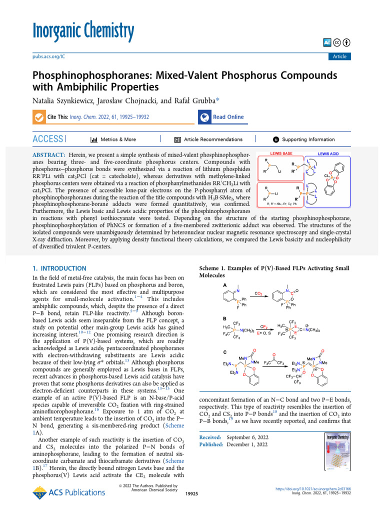 Phosphinophosphoranes: Synthesis & Properties | PDF | Chemical Bond ...