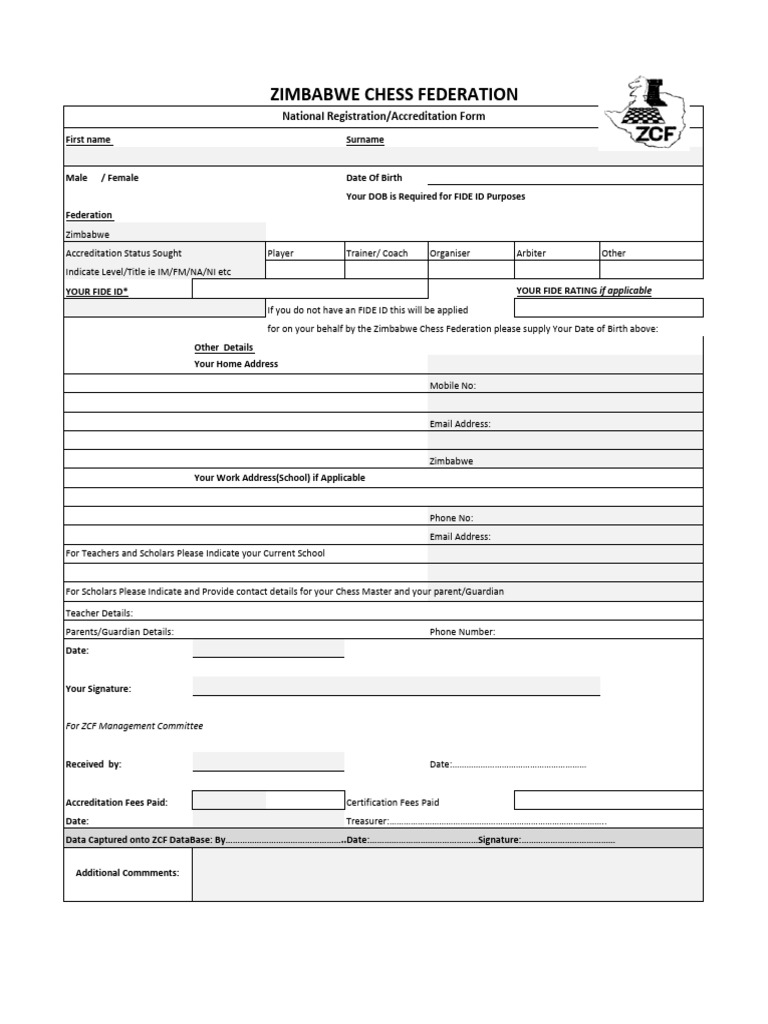 ZCF National Accreditation Registration Form.pdf | PDF