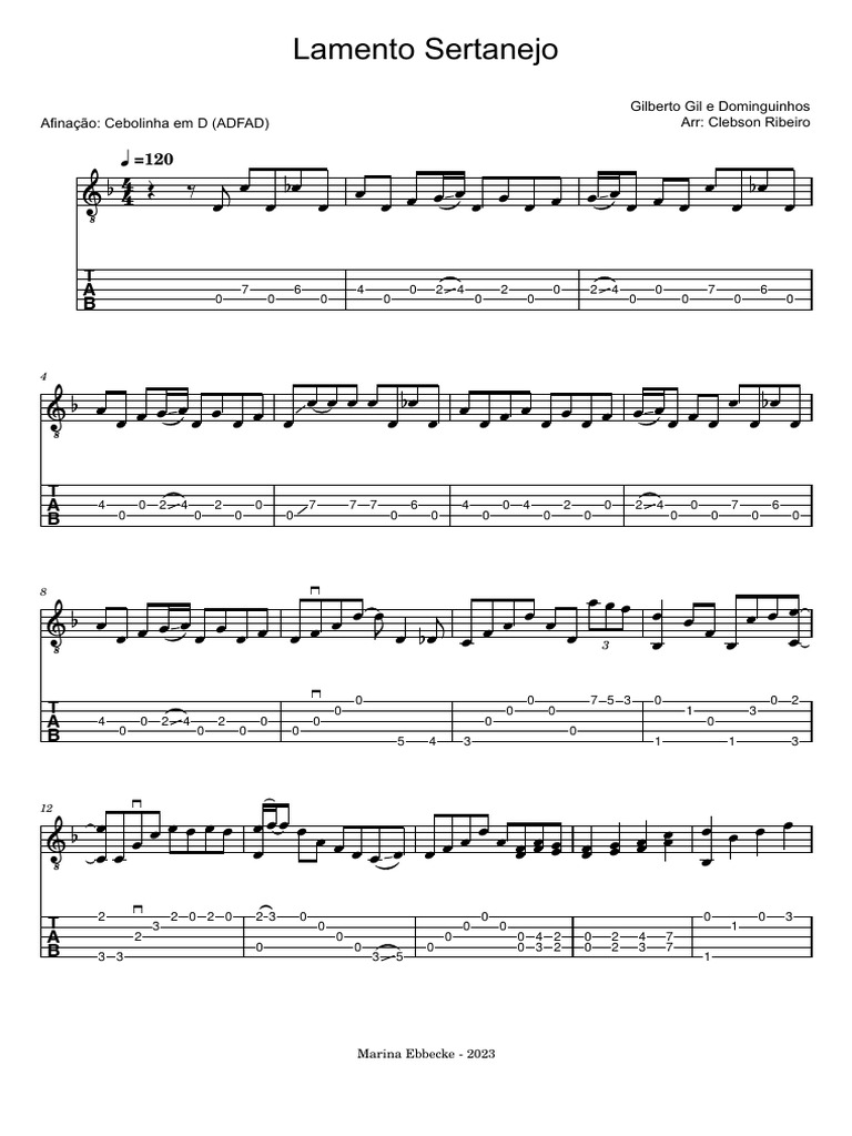 Lamento Sertanejo (Clebson Ribeiro) | PDF