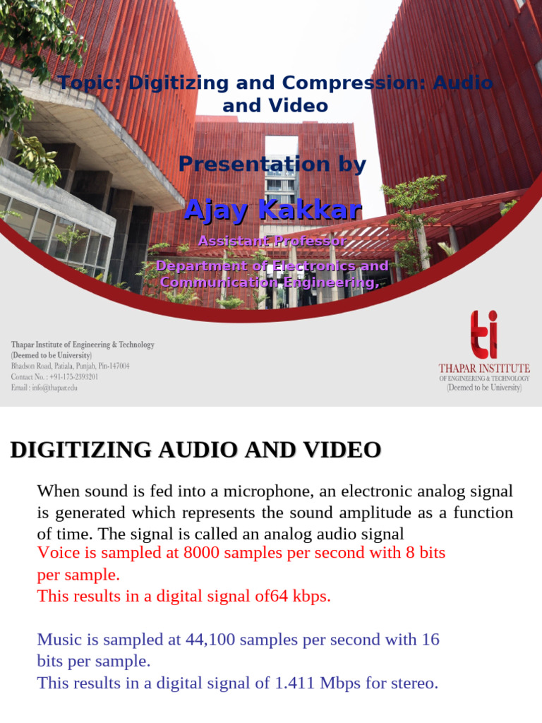 Audio and Video Digitizing and Compression | PDF | Video | Film Frame