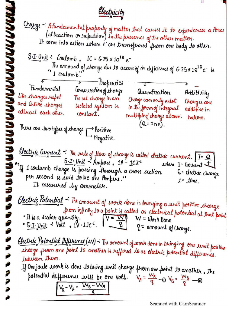 Electricity Notes | PDF