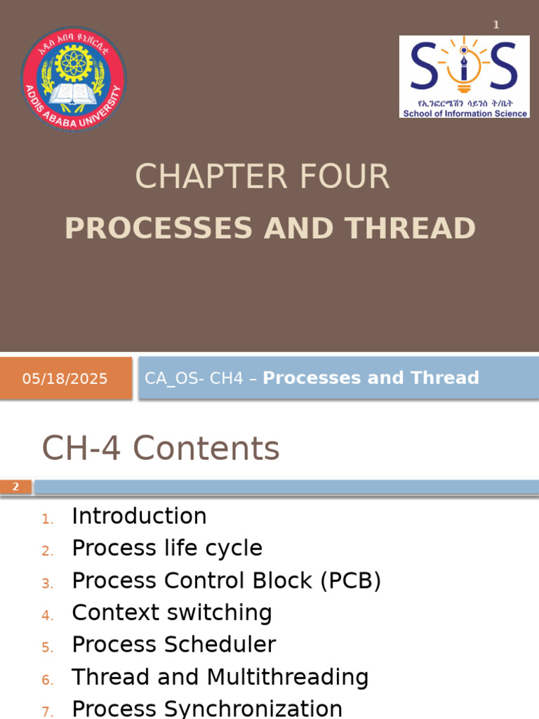 CA - OS-Chapter 4 - Student | PDF | Process (Computing) | Thread (Computing)