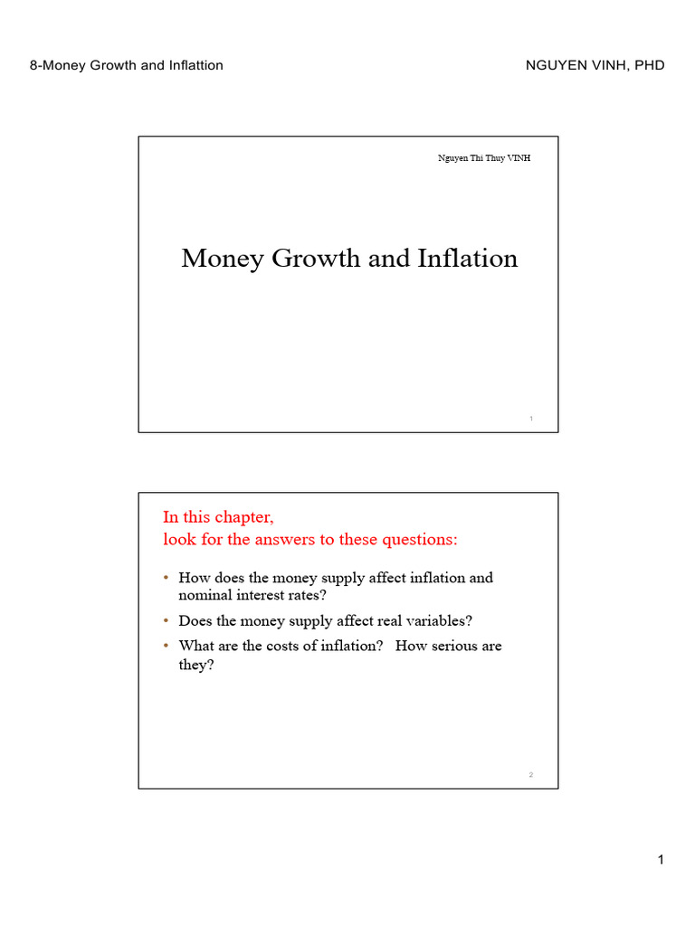 8- Money Growth and Inflation-SV | PDF | Inflation | Quantity Theory Of ...