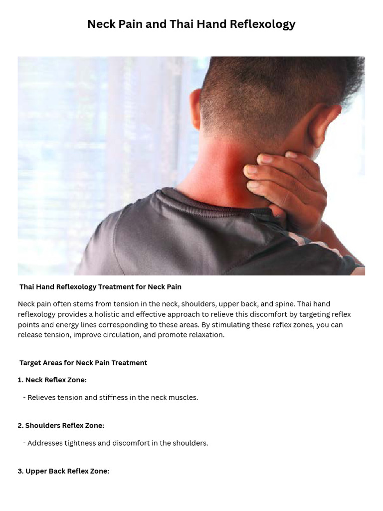 Thai Reflexology for Neck Pain Relief | PDF | Hand | Neck