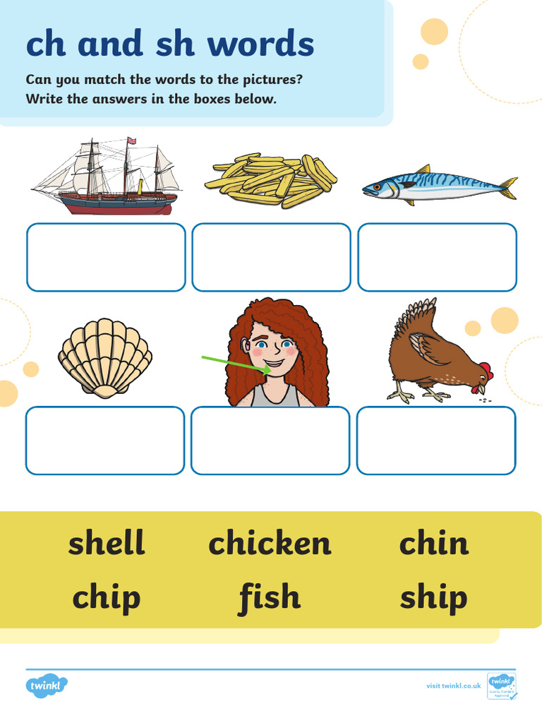 Ch and Sh Words Picture Match | PDF