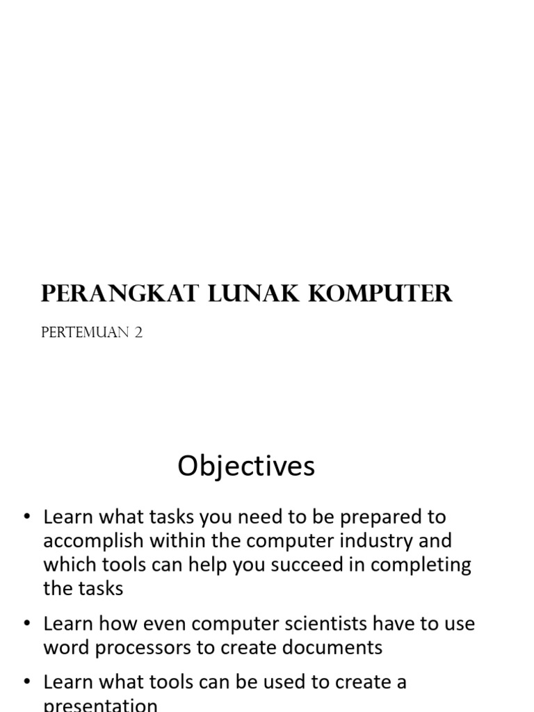 Pertemuan 2 - Perangkat Lunak Komputer | PDF | Data Compression | Computing
