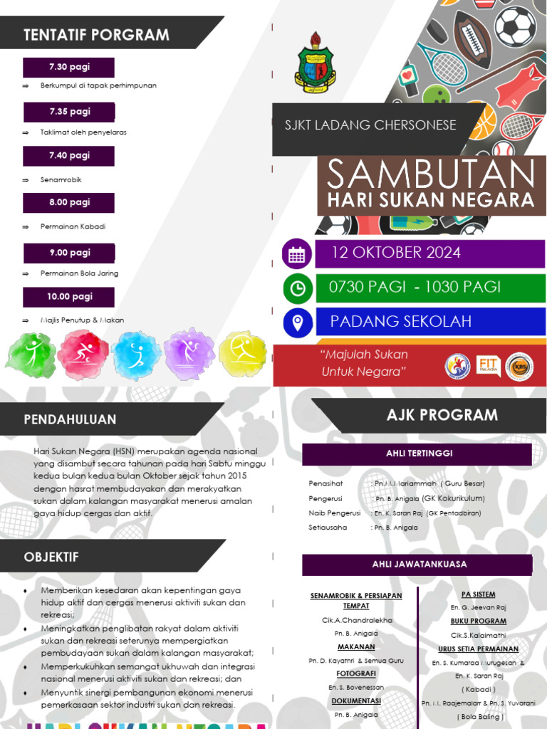 Buku Program Hari Sukan Negara 2024 | PDF