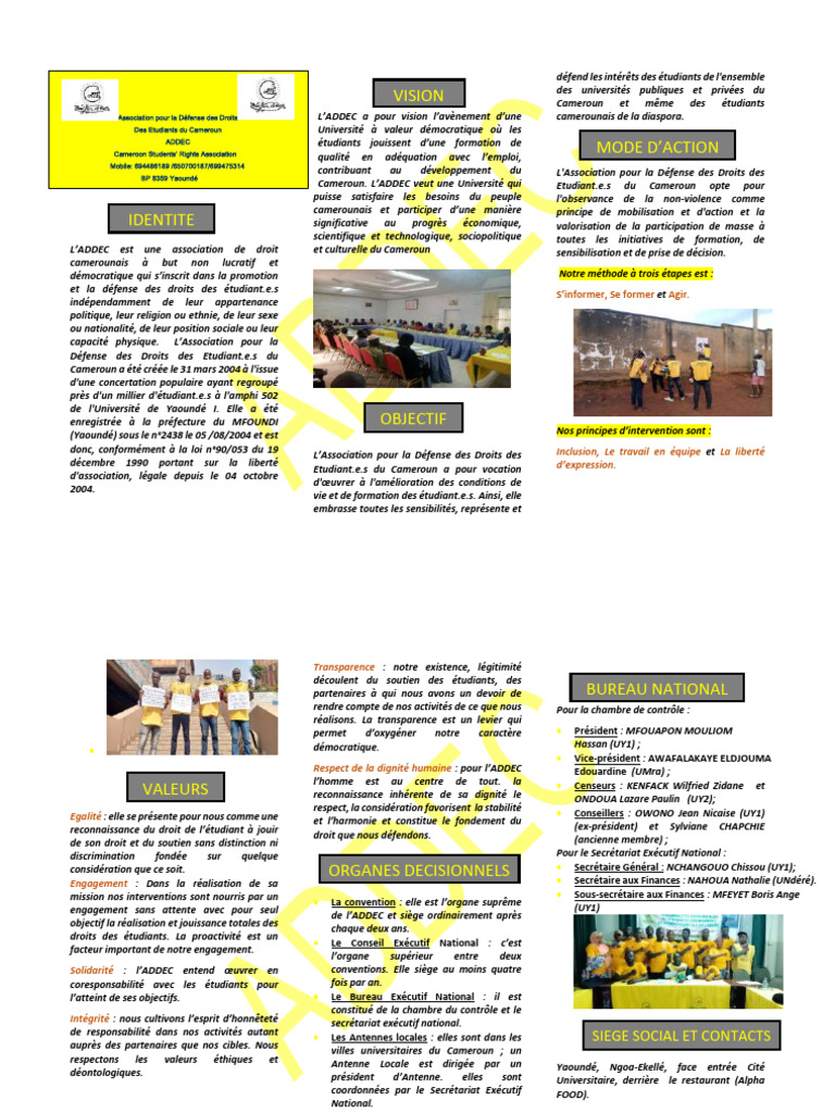 ADDEC : Défense des droits étudiants au Cameroun | PDF | Cameroun ...