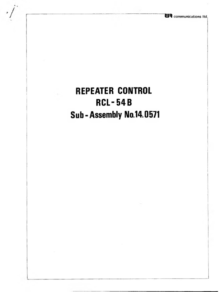 RCL 54B | PDF | Transmitter | Electrical Connector