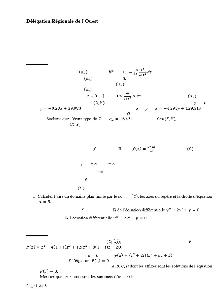 Coefficient Bac Technique Tunisie 2025 | PDF | Nombre complexe ...