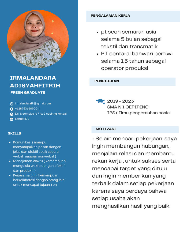 Blue Light Blue Color Blocks Flight Attendant CV - 20250505 - 203838 ...