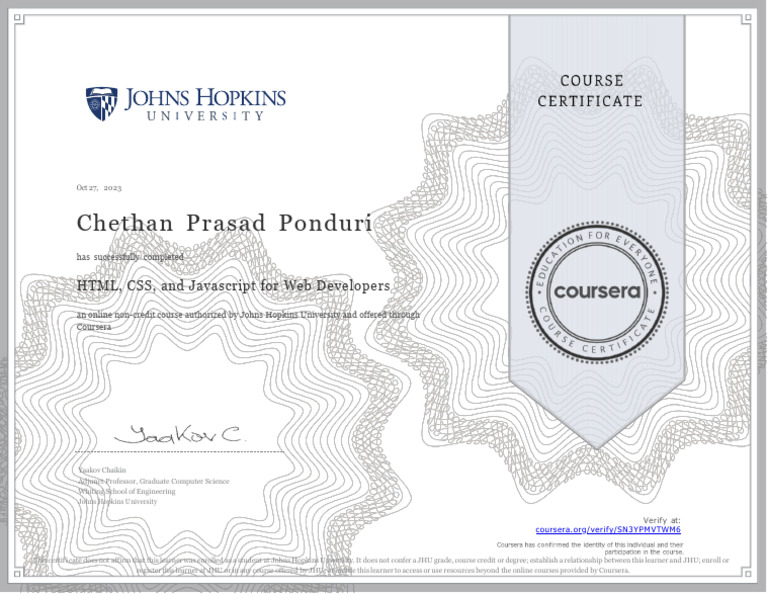 CoursEra Certificate | PDF