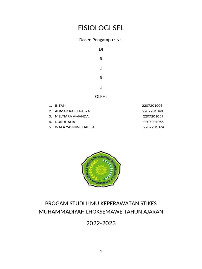 Makalah Fisiologi Sel | PDF