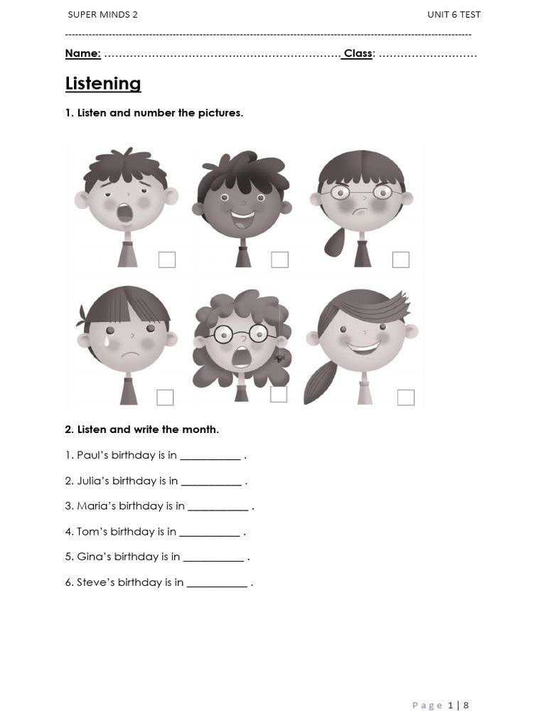 Super Minds 2 UNIT 6 TEST | PDF